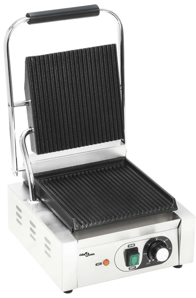 vidaXL Marketos Rýhovaný gril na panini nerezová ocel 1800 W 31 x 30,5 x 20 cm