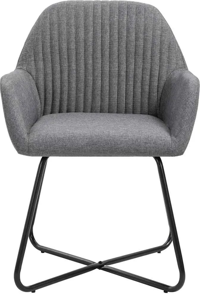 Jídelní židle 4 ks tmavě šedé textil 277096