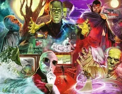 RAVENSBURGER Puzzle Universal Monsters / 2000 dílků / 98 x 75 cm
