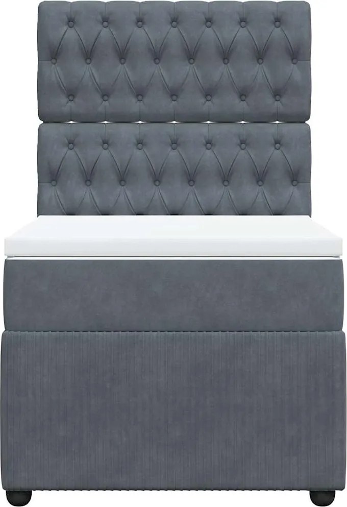 Box spring postel s matrací tmavě šedá 80 x 200 cm samet 3294497