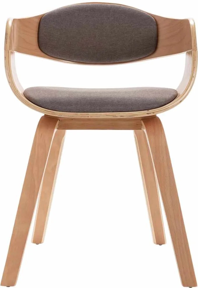 Jídelní židle 2 ks ohýbané dřevo a taupe textil 287390