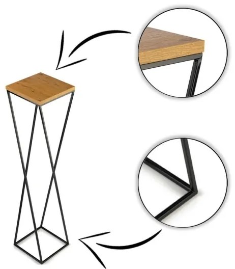 Stojan na květiny LOFT 100x24 cm černá/hnědá