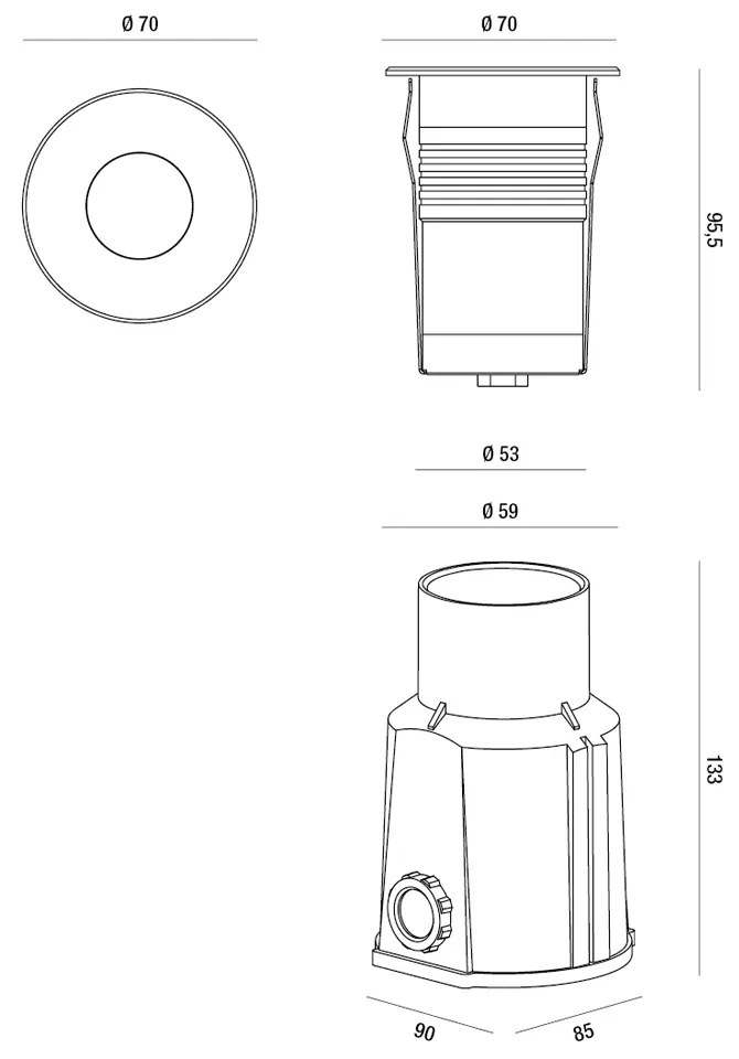 Fabas 6905-02-414 Willy 2, kulaté pojezdové svítidlo z nerezu, 6,5W LED, 3000K, prům. 7cm, IP67