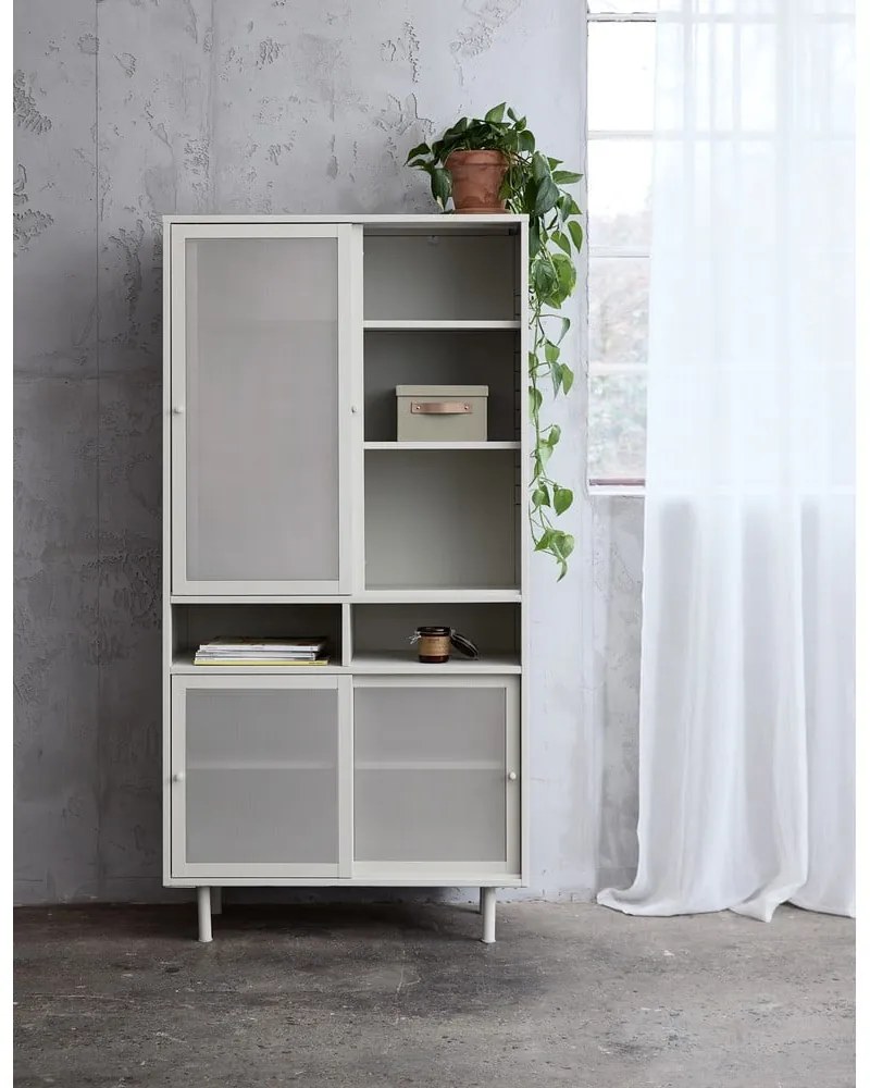 Šedá kovová skříň s posuvnými dveřmi 90x180x40 cm Veep – Unique Furniture
