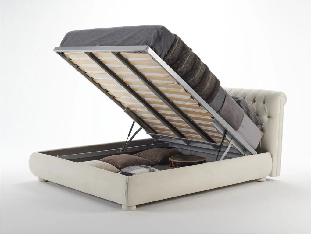 Pregio Italia sofa&relax Kožená postel 160x200 cm VERO Vzorník kůží: Vera Pelle 054 béžová