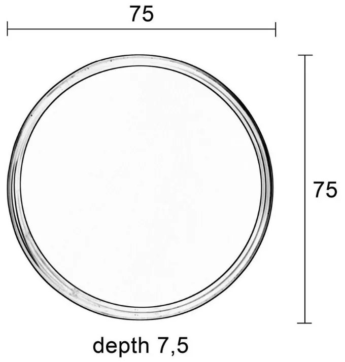 OnaDnes -20% White Label Černé závěsné zrcadlo WLL Raj Large O 75 cm