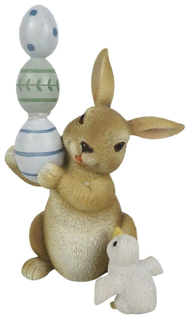 Dekorace králíka s velikonočními vajíčky - 8*7*14 cm