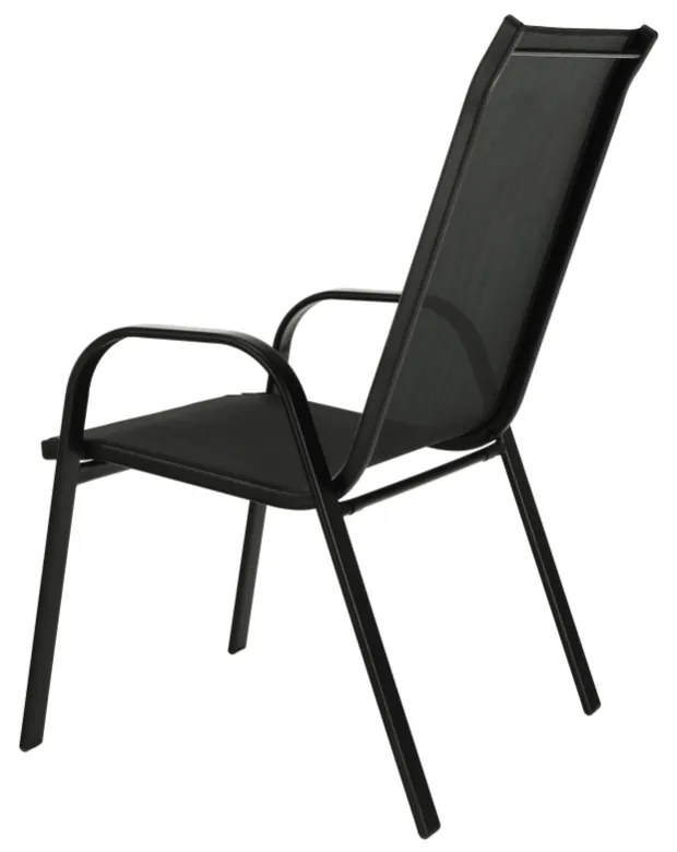 Zahradní židle ALDERA — kov, látka, tmavě šedá