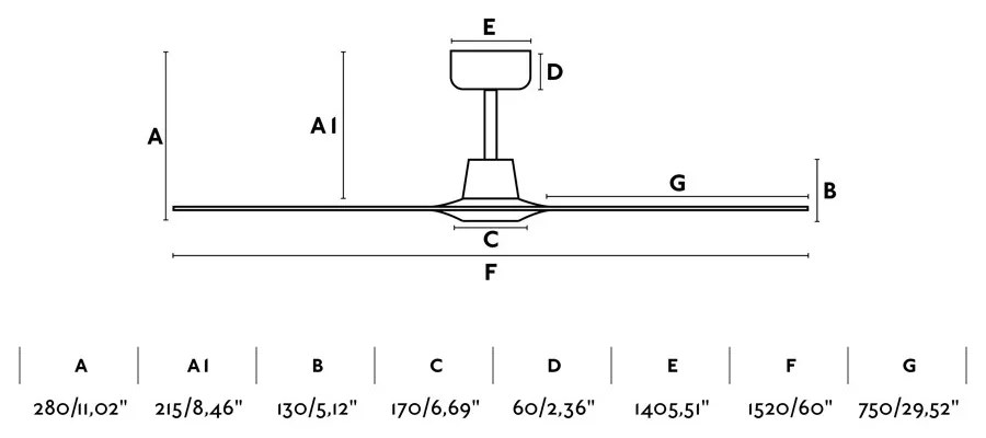 FARO MOREA 33511 60“ hnědá/tmavé dřevo Reverzní stropní ventilátor