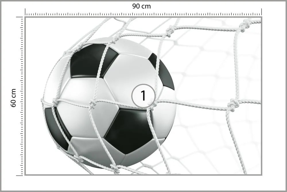 Fototapeta 3D Fotbalový Míč V Síti Omyvatelný vlies 315x210