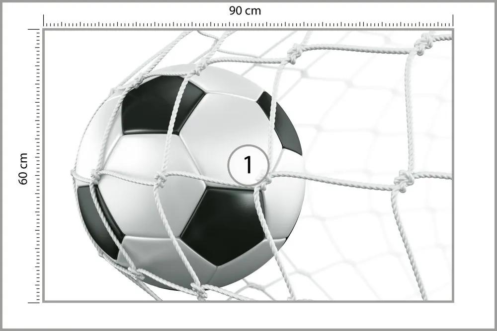 Fototapeta 3D Fotbalový Míč V Síti Samolepící tapety 416x254