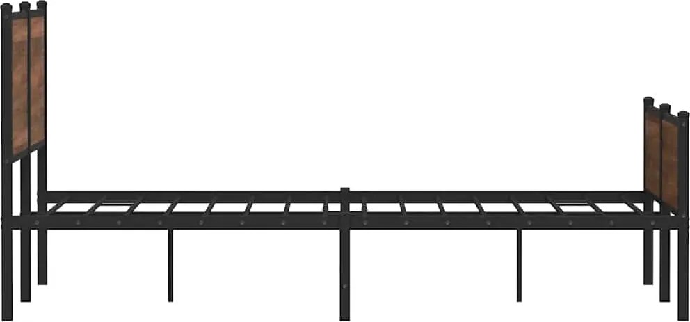 Kovový rám postele bez matrace hnědý dub 150 x 200 cm 3301413