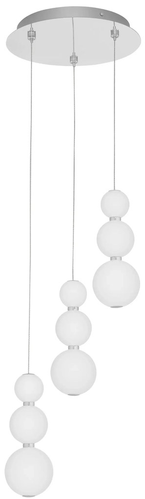 Designový LED lustr Perla 31 chrom