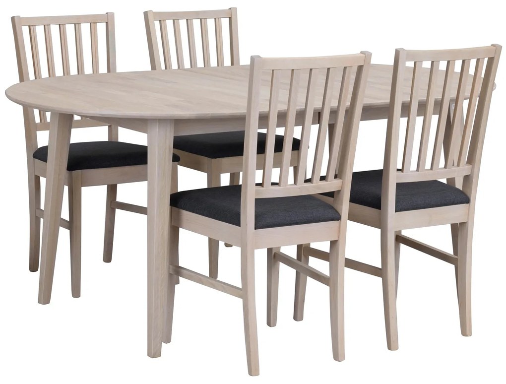 Bělený dubový rozkládací jídelní stůl Rowico Sundin, 170/210/250 cm