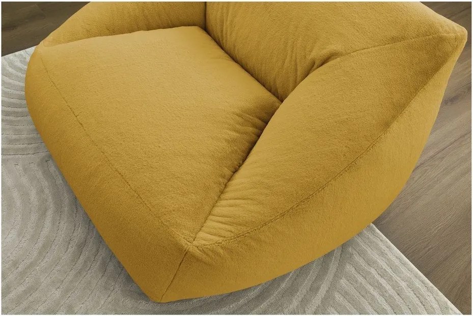 Žluté křeslo z umělé kožešiny Lilibet – Bobochic Paris
