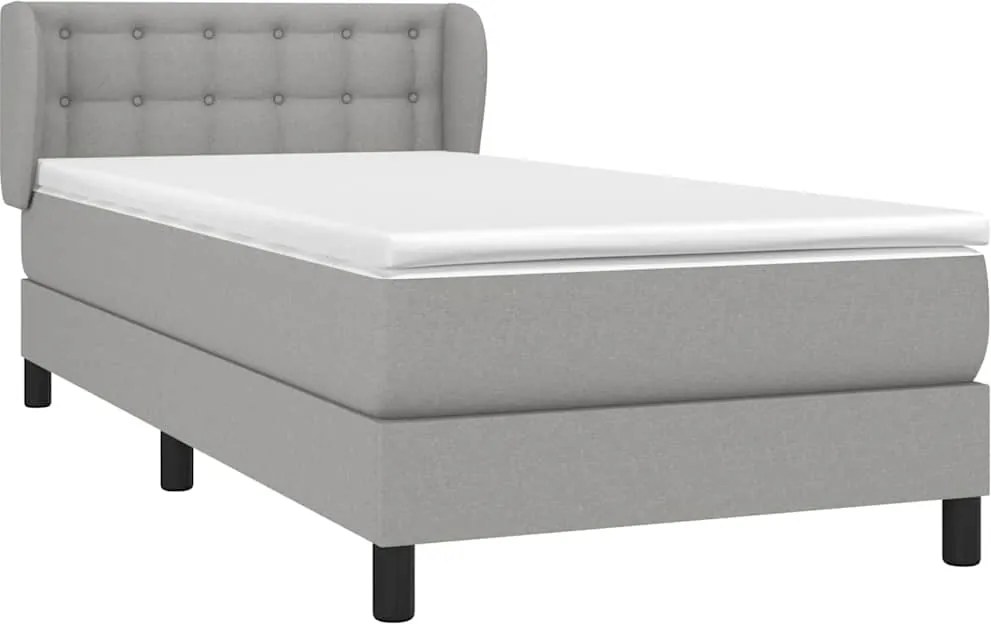 Box spring postel s matrací světle šedá 80 x 200 cm textil 3126517