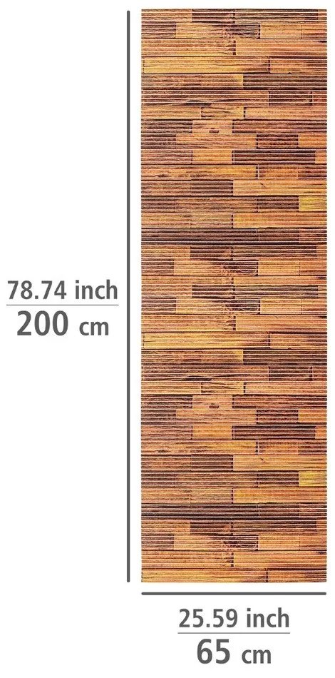 Hnědá plastová koupelnová předložka 65x200 cm Lambris – Wenko