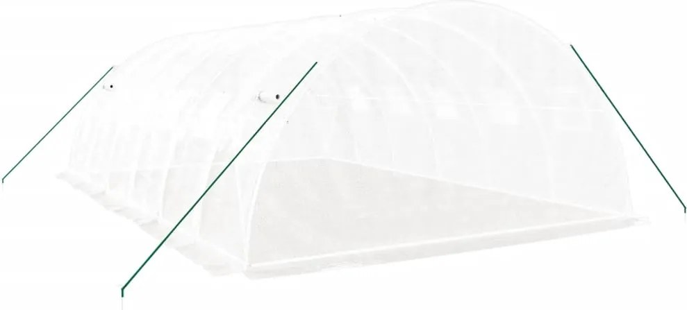 Skleník s ocelovým rámem bílý 24 m² 6 x 4 x 2 m 3188073