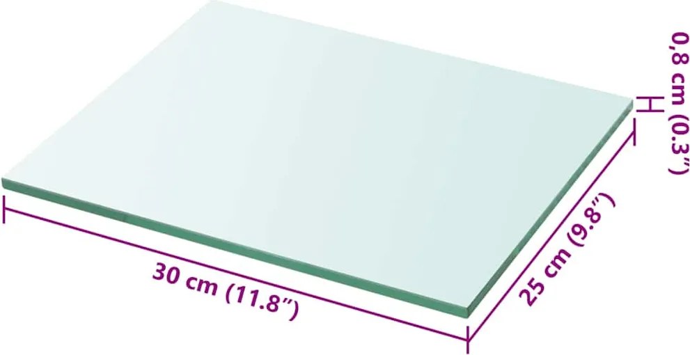 Policové desky 2 ks sklo čiré 30 x 25 cm 3051550