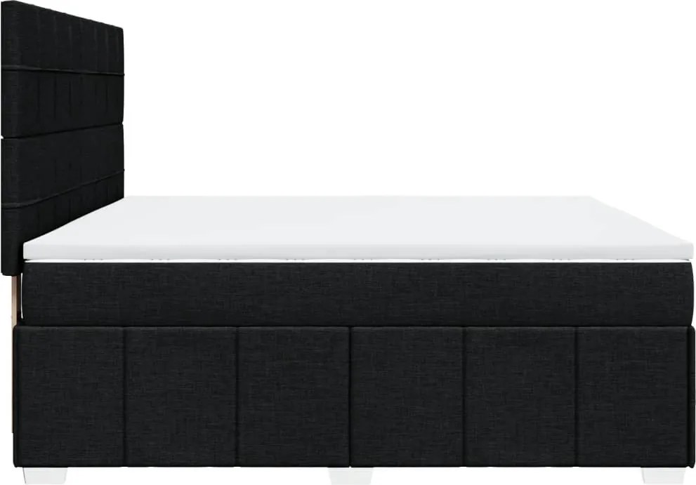 Box spring postel s matrací černá 180x200 cm textil 3291749