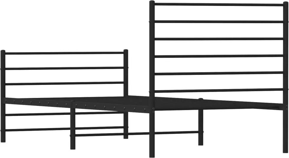 vidaXL Kovový rám postele s hlavovým a nožním čelem 90 x 200 cm [352330] Barva: Bílá