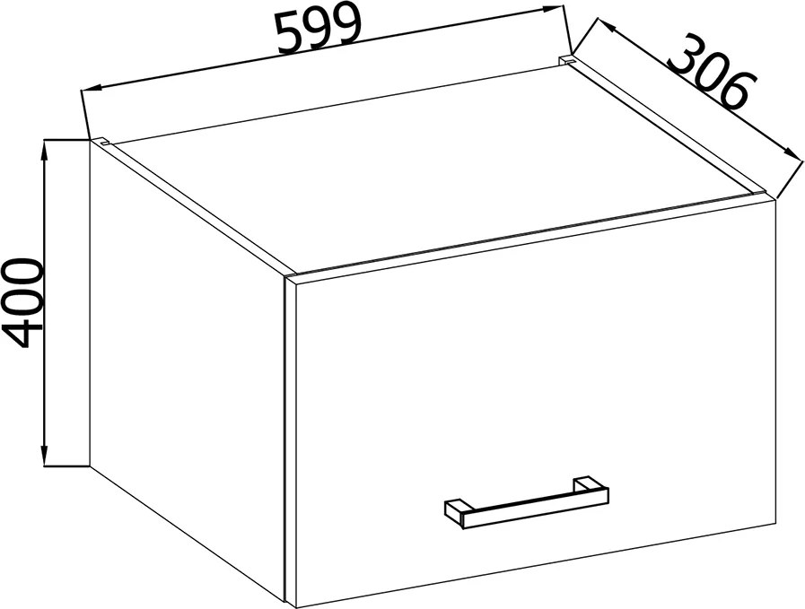SARA | horní skříňka 60 OK-40 1F výklopná | 60 cm | bílá/dub sonoma