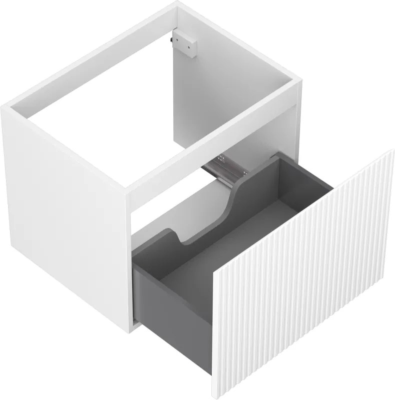 Mexen Rivel, koupelnová skříňka 60 cm, 1 zásuvka, drážkovaná, bílá matná, 91A20-06047-1-BF01