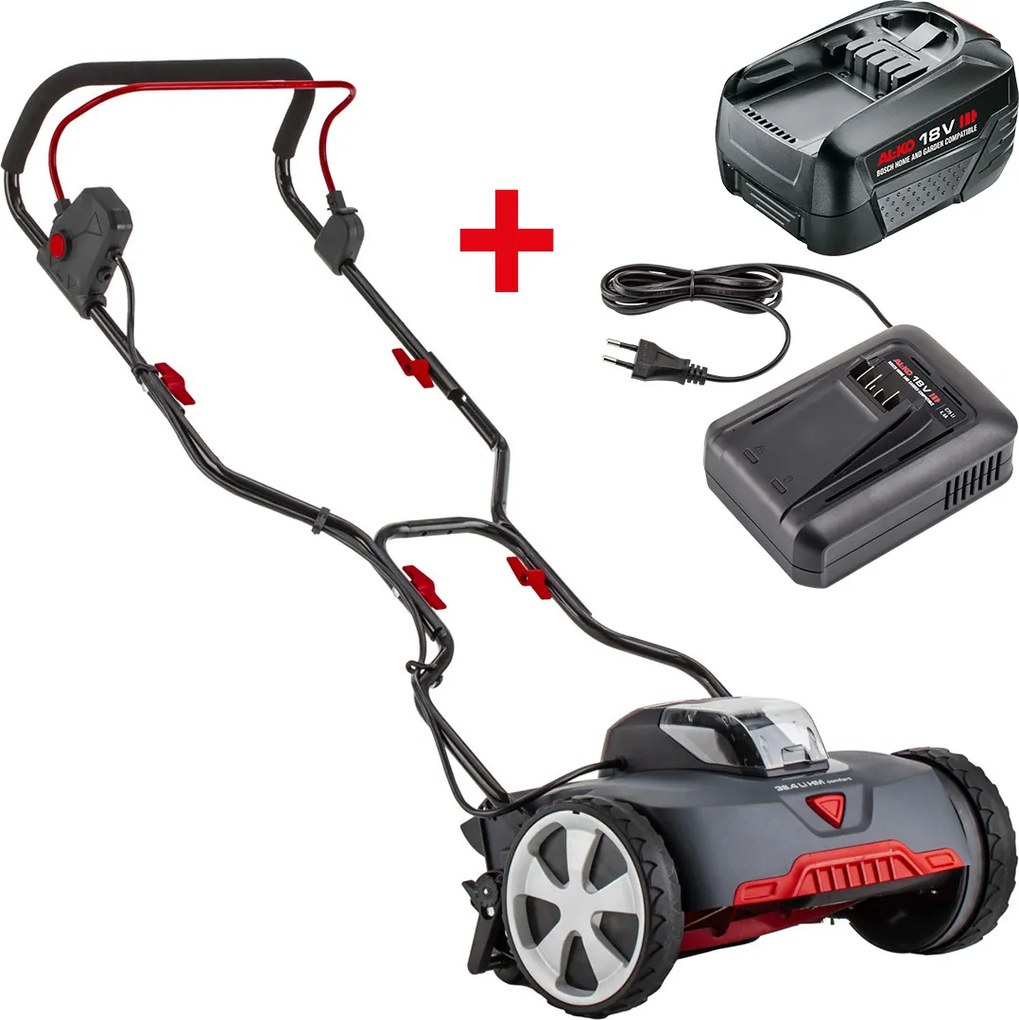 AL-KO 38.4 Li HM Comfort 18V SET - akumulátorová vřetenová sekačka (s akumulátorem a nabíječkou)