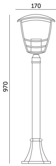 Venkovní lampa TEVIO 1xE27/60W/230V IP54 97 cm černá