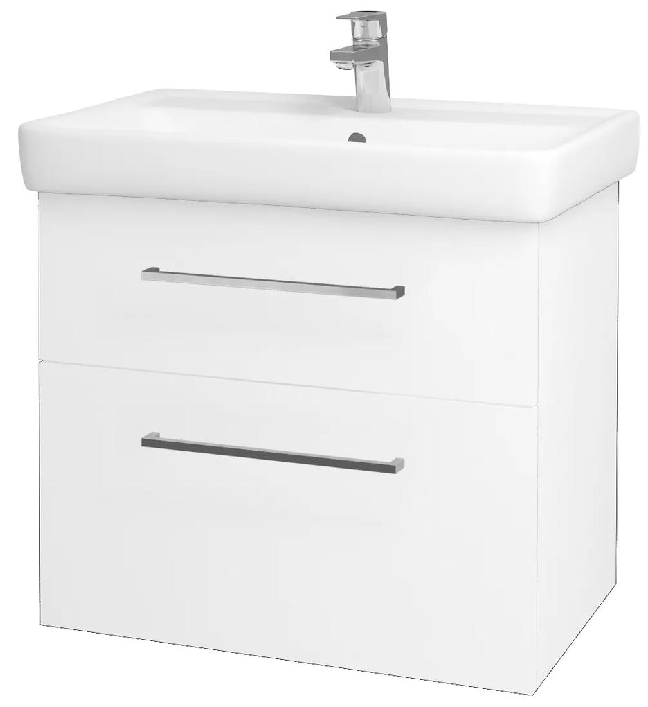 Dřevojas Koupelnová skříň Q MAX SZZ2 70 Varianta: M01 Bílá mat / Úchytka T02 / M01 Bílá mat