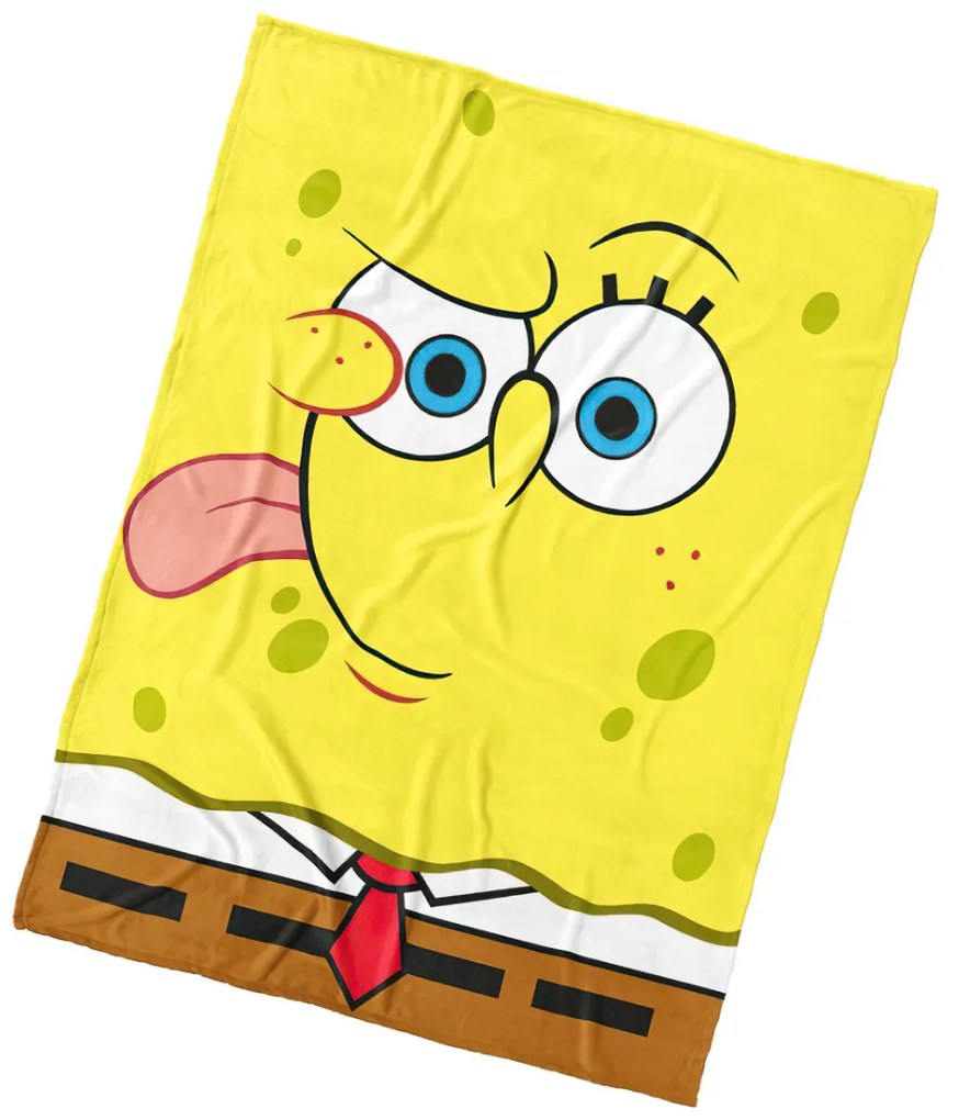 TipTrade dětská deka fleece SPONGE BOB EMOJI, žlutá, 150x200cm