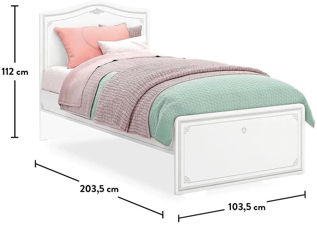 Dětská postel Betty 100x200cm - bílá/šedá