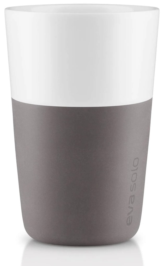 Eva Solo Porcelánový termošálek Cafe Latte Elephant Grey 360 ml - set 2 ks, šedá barva, porcelán