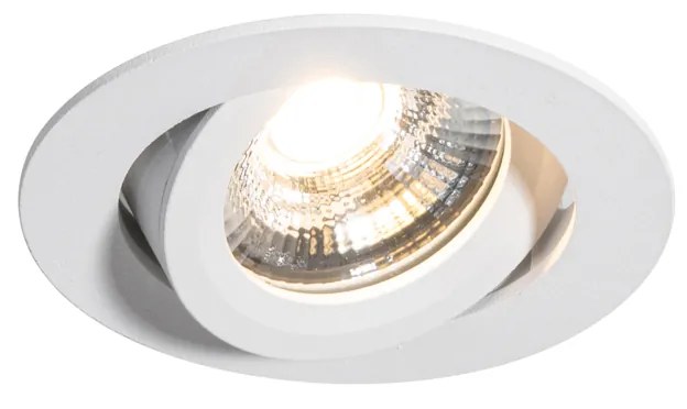 Zapuštěné bodové svítidlo bílé, sklopné, 8,2 cm, vč. stmívatelné LED, IP54, ultra tenké - Pupil