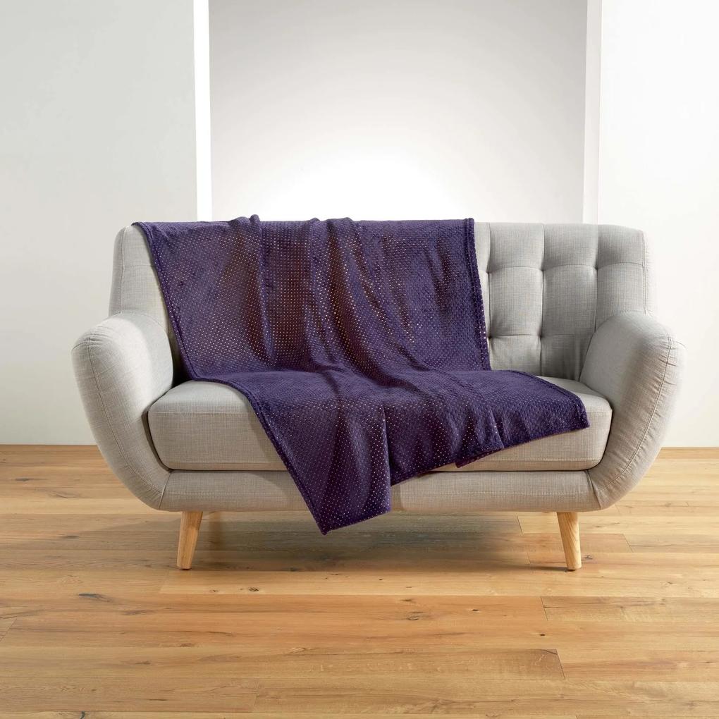 Přehoz na postel, 125 x 150 cm, MAZARINE, fialová barva