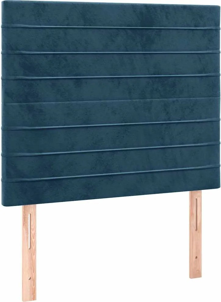 Box spring postel s matrací tmavě modrá 100x200 cm samet 3129259