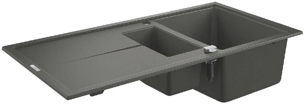 Grohe Dřezy - Kompozitní dřez K400 s automatickým odtokem, 1000x500 mm, granitová šedá 31642AT0