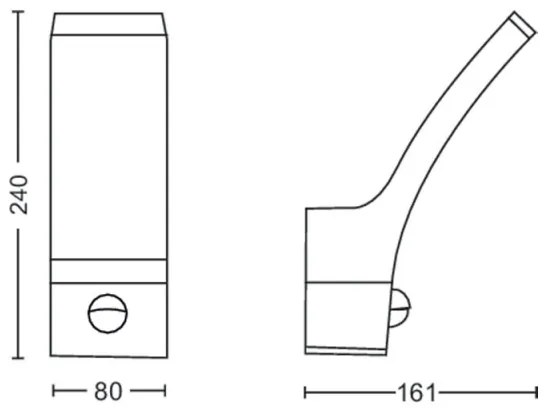 Philips-LED Venkovní nástěnné svítidlo se senzorem SPLAY LED/12W/230V 4000K IP44