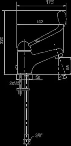 Novaservis Metalia 55 Umyvadlová baterie s výpustí lékařská páka, chrom, 55001L,0