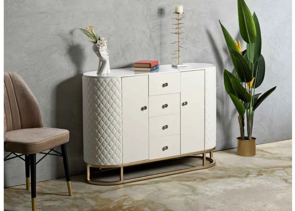 Designová komoda Pembroke 120 cm bílá