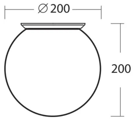Osmont 61220 Styx 1, kulaté svítidlo z triplexového skla s bílou základnou, 9W LED 3000K, prům. 20cm, IP65