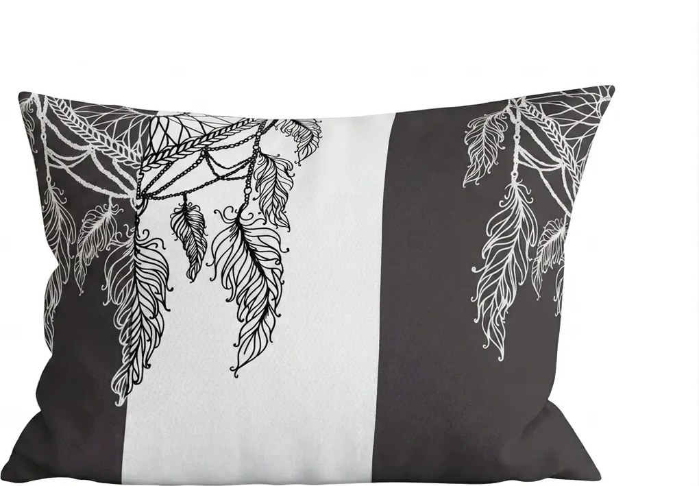 Povlak na polštář z mikrovlákna TIRSO 50x70 cm, šedo-bílý