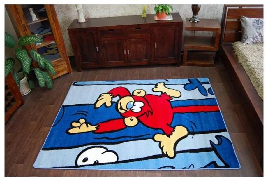 Dětský kusový koberec Opičák modrý 140x190cm