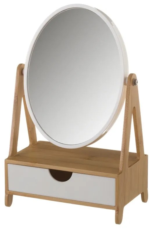 Zrcadlo na bambusovém stojanu se zásuvkou Unimasa Coco