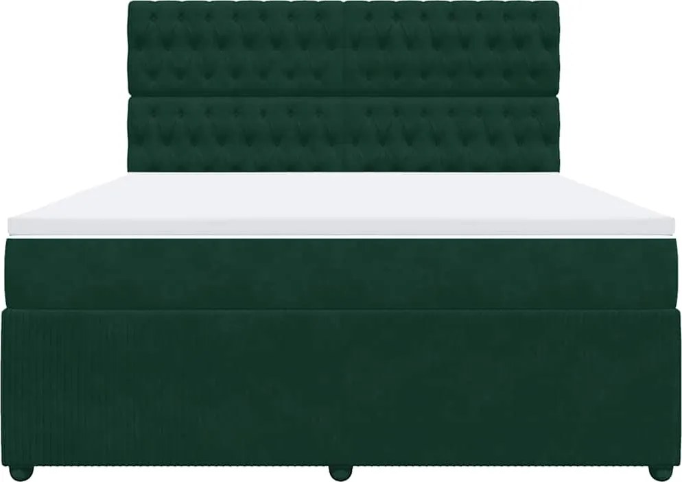 Box spring postel s matrací tmavě zelená 180x200 cm samet 3292415