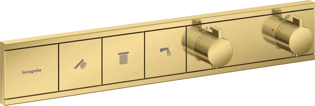 Hansgrohe RainSelect, podomítkový termostatický modul pro 3 spotřebiče, zlatá, HAN-15381990