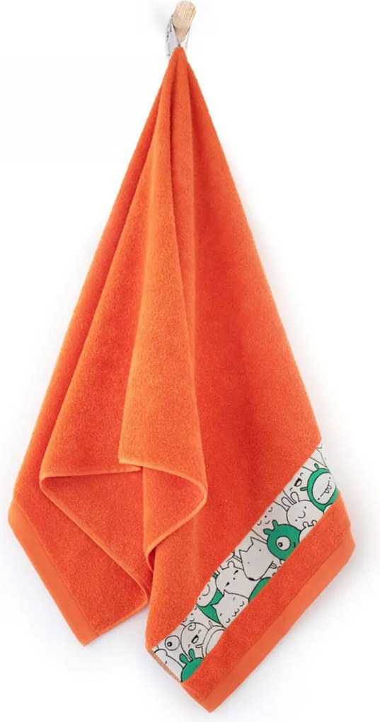 Bavlněný ručník Ufo - oranžová Velikost: ručník 50 x 70