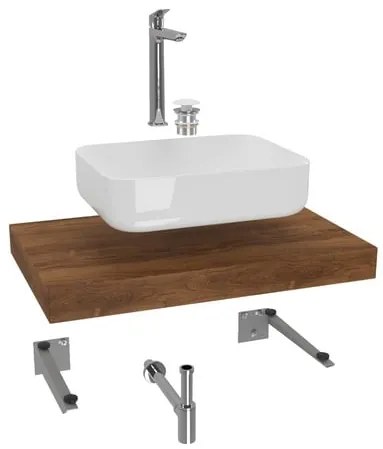 Koupelnová sestava Siko s deskou pod umyvadlo Dolce 80x8x50 cm dub charleston KSETDO8