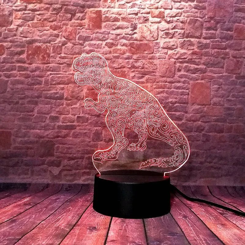 3D LED Lampička Dinosaur T-Rex Jurský Svět