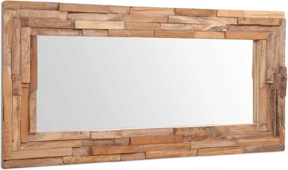 Dekorativní zrcadlo teak 120 x 60 cm obdélníkové 244564